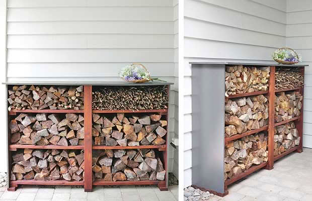 DIY: A stylish unit for winter firewood storage