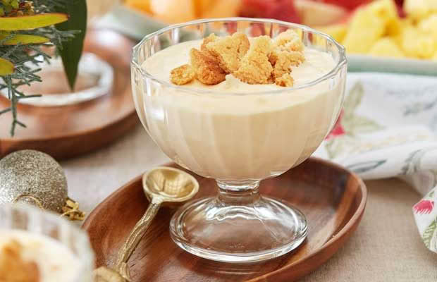 Recipe: Ruth Pretty's Mango & Ginger Syllabub with Ginger Cookie Crumble