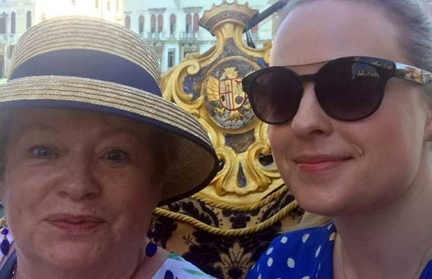 On holiday in Venice with actress Alison Quigan