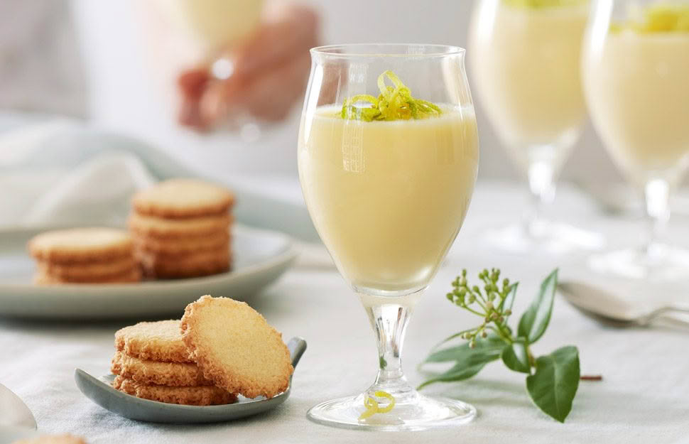 Recipe: Tangy Lime Possets with Coconut Wafers