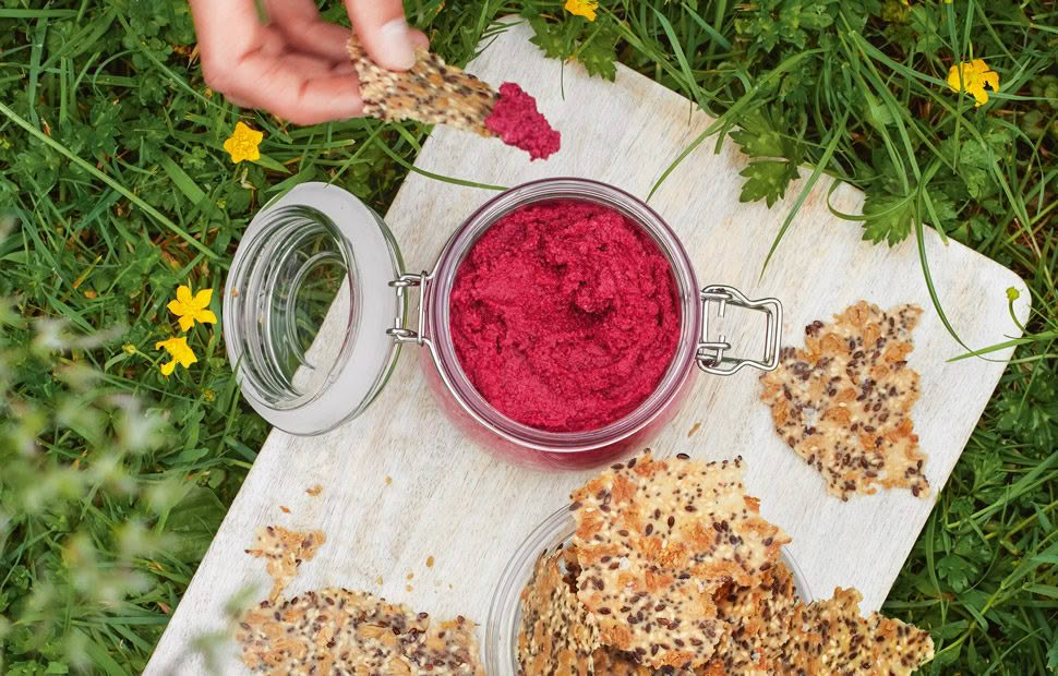 Recipe: Ruth Pretty's Beetroot Cashew Dip and Seed Crackers