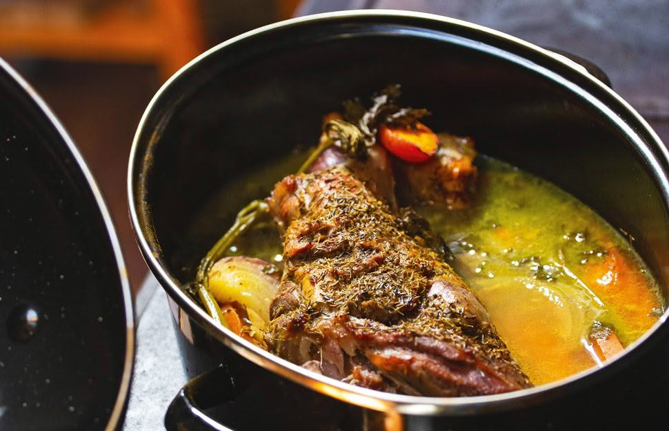 Recipe: Rustic Goat Roast with Mash and Salad Greens