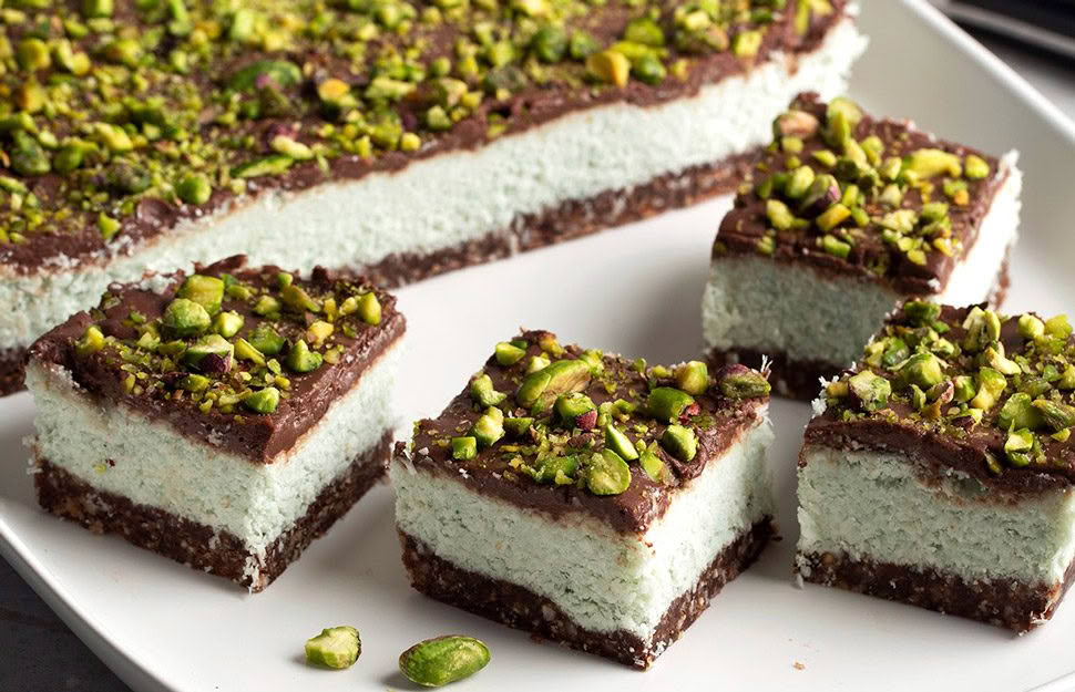 Recipe: Mint Bounty Pistachio Slice